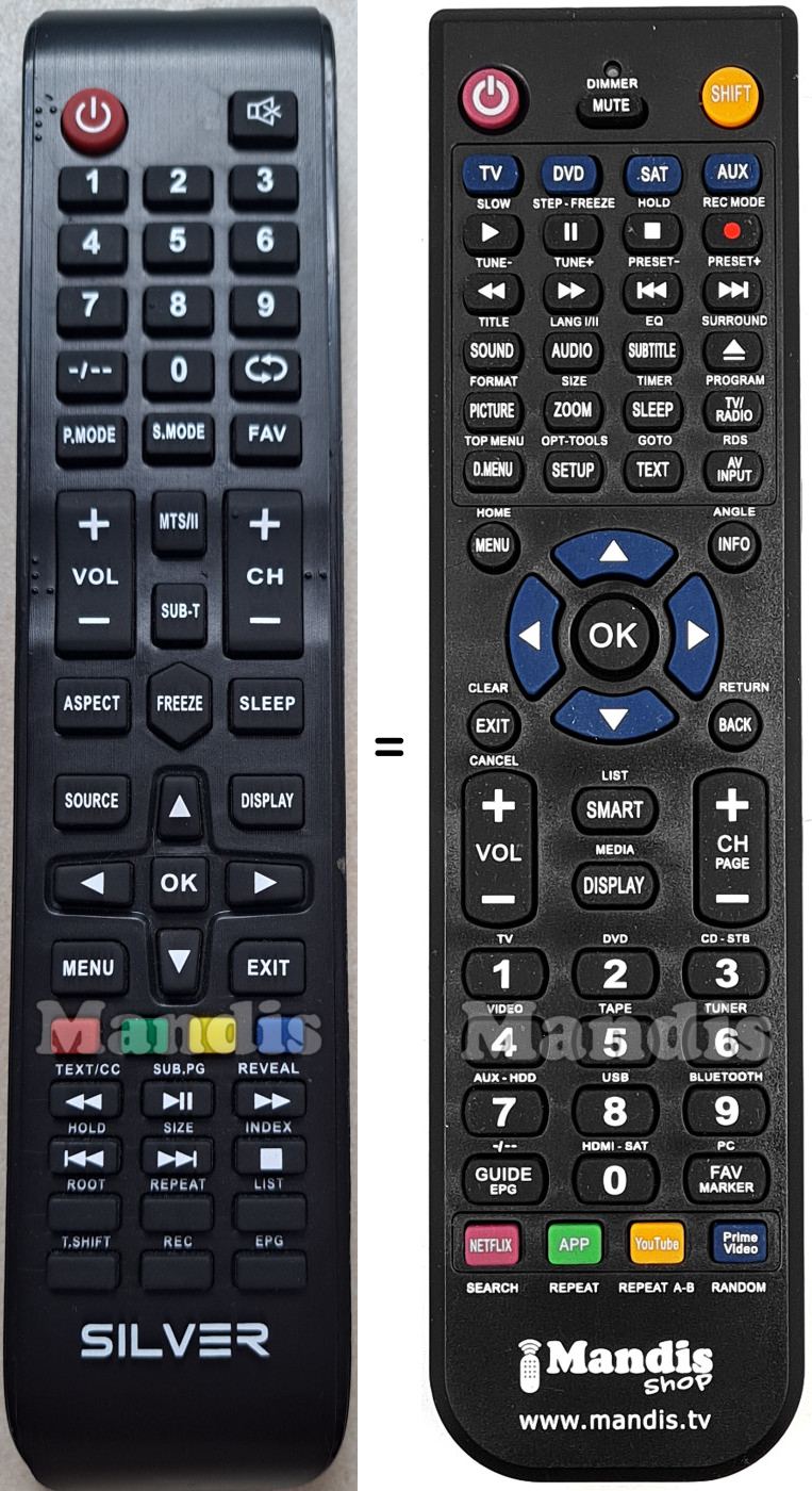 Controle remoto para SILVER IP-LE32 (Version 7)